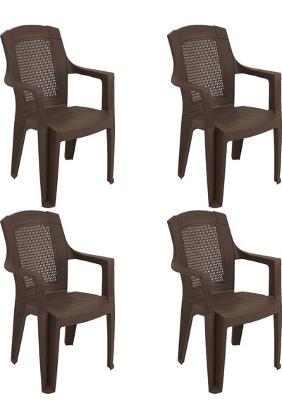 Romanoset Plastik Sultan Kollu Plastik Sandalye 4'ü Set Romanoset Plastik Sultan Kollu Plastik Sandalye 4'ü Set