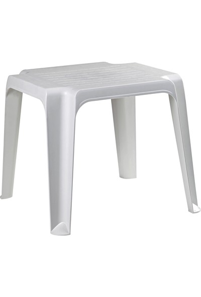 Romanoset Plastik 4'lü Mono Beyaz Plastik Sehpa