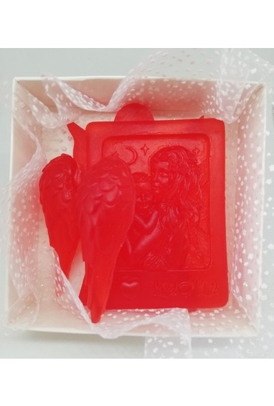 Dolce Sabun - Kokulu Süs Sabunu - I Love Mom Kırmızı Şeffaf
