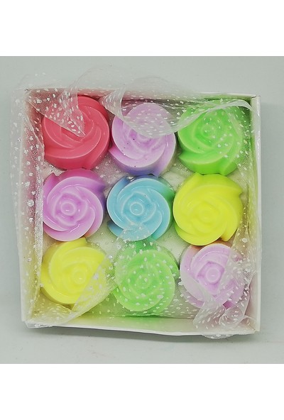 Dolce Sabun - Kokulu Süs Sabunu - Gül 9 Adet Rengarenk