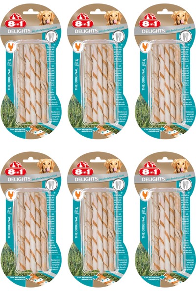 8in1 Pro Dental Twisted Sticks Plak Önleyici Diş Dostu Tavuklu Ağız Bakım Kemiği x 6 Adet 8in1 Pro Dental Twisted Sticks Plak Önleyici Diş Dostu Tavuklu Ağız Bakım Kemiği x 6 Adet