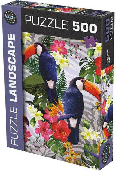 Neon Puzzle Papağan Bahçesi 500 Parça Puzzle Seti Neon Puzzle Papağan Bahçesi 500 Parça Puzzle Seti