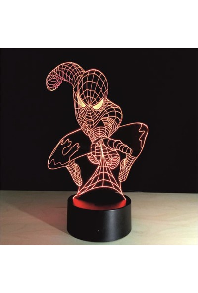 3D Gece Lambası Spıderman Rgb 16 Renk