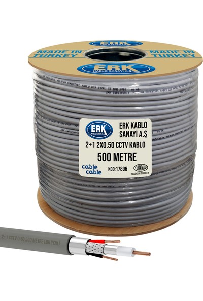 Cable Cable Kamera Kablosu 2+1 Cctv 0.50 500 mt Erk Yerli Cable Cable Kamera Kablosu 2+1 Cctv 0.50 500 mt Erk Yerli