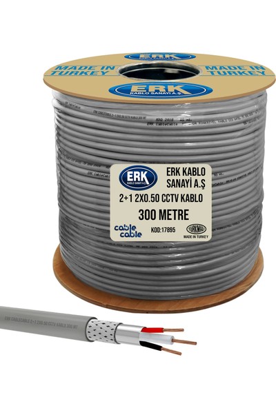 Cable Cable Kamera Kablosu 2+1 Cctv 0.50 300 mt Erk Yerli Cable Cable Kamera Kablosu 2+1 Cctv 0.50 300 mt Erk Yerli