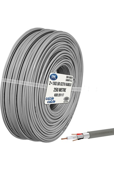 Cable Cable Kamera Kablosu 2+1 Cctv 0.50 250 mt Erk Yerli Cable Cable Kamera Kablosu 2+1 Cctv 0.50 250 mt Erk Yerli