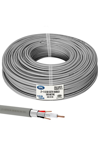 Cable Cable Kamera Kablosu 2+1 Cctv 0.50 100 mt Makarasız Erk Yerli Cable Cable Kamera Kablosu 2+1 Cctv 0.50 100 mt Makarasız Erk Yerli