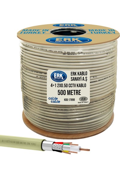 Cable Cable Kamera Kablosu 4+1 Cctv 0.50 500 mt Erk Yerli Cable Cable Kamera Kablosu 4+1 Cctv 0.50 500 mt Erk Yerli