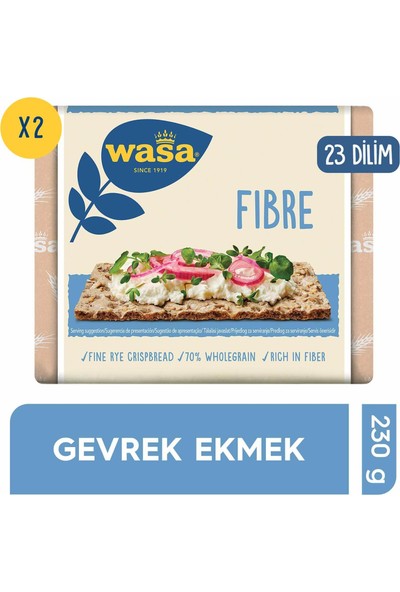Wasa Lifli Gevrek Ekmek (Crispbread Fibre) 230 gr x 2 'li Wasa Lifli Gevrek Ekmek (Crispbread Fibre) 230 gr x 2 'li