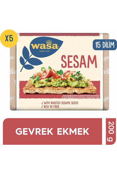 Wasa Susamlı Gevrek Ekmek (Crispbread Sesam) 200 gr x 5 'lü Wasa Susamlı Gevrek Ekmek (Crispbread Sesam) 200 gr x 5 'lü