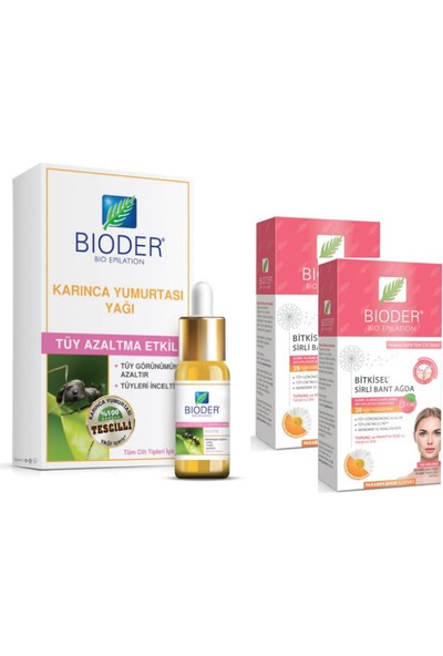 Tüy Azaltıcı Karınca Yumurtası Yağı 30 ml + Yüz Için Tüy Azaltıcı Ağda Bandı 20'li X2 Adet Tüy Azaltıcı Karınca Yumurtası Yağı 30 ml + Yüz Için Tüy Azaltıcı Ağda Bandı 20'li X2 Adet