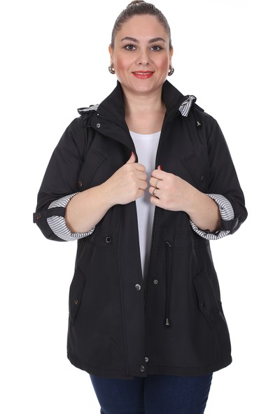 Brendon Kadın Büyük Beden Mevsimlik Trençkot 595 Siyah/black 21S32000595 Brendon Kadın Büyük Beden Mevsimlik Trençkot 595 Siyah/black 21S32000595