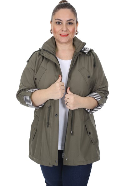 Brendon Kadın Büyük Beden Mevsimlik Trençkot 595 Haki/khaki 21S32000595 Brendon Kadın Büyük Beden Mevsimlik Trençkot 595 Haki/khaki 21S32000595
