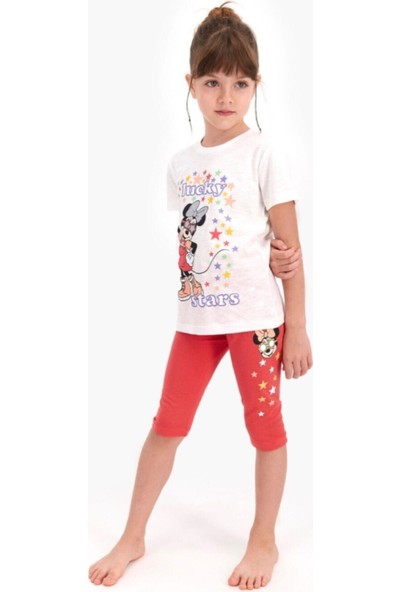 Minnie Mouse Lisanslı Kız Çocuk Tayt T-Shirt Takım