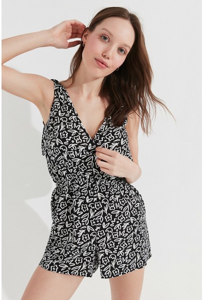 Penti Siyah Flower Tulum