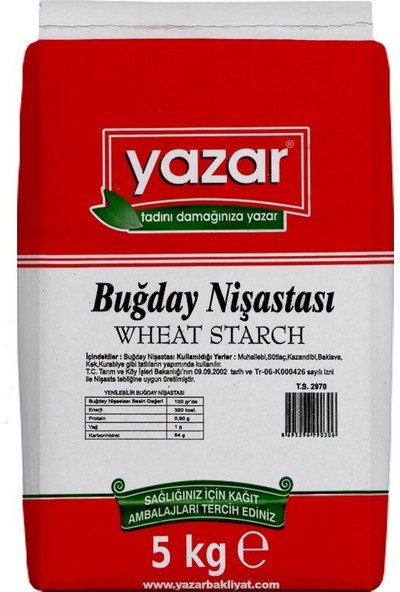 Yazar Buğday Nişastası 5 kg