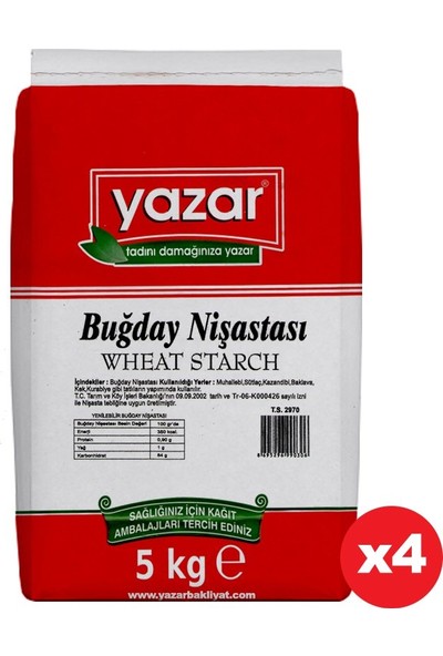 Yazar Buğday Nişasta 5 kg 4' lü