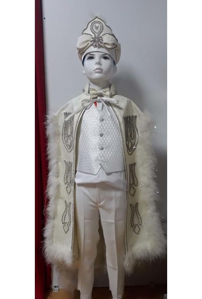 Başak Çocuk Giyim Nil Sawaroski Lale Pelerin Takım 7/12 Yaş - Krem - 10-11 Yaş