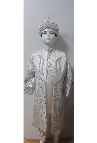 Başak Çocuk Giyim Nil Lale Kaftan Takım 5/12 Yaş - Beyaz - 6-7 Yaş