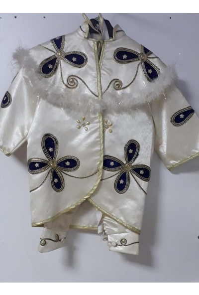 Başak Çocuk Giyim Bebe Kaftan Takım 1/7 Yaş - Lacivert-Sarı - 3-4 Yaş