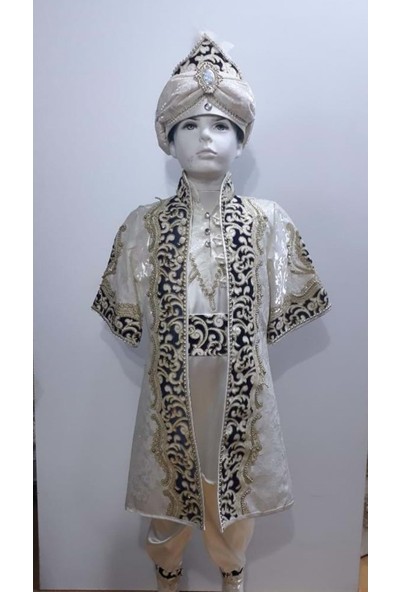 Başak Çocuk Giyim 8 - Kalamazi Varaklı Kaftan 5/12 Yaş - Sarı-Lacivert - 5-6 Yaş