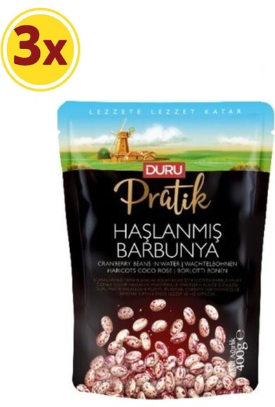 Duru Bakliyat Duru Pratik Haşlanmış Barbunya 400 gr x 3'lü Duru Bakliyat Duru Pratik Haşlanmış Barbunya 400 gr x 3'lü