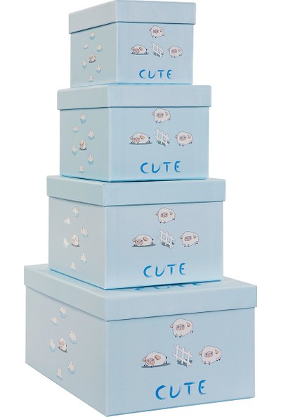 Ambalajist Hediyelik Bebek Kutusu Mavi Set