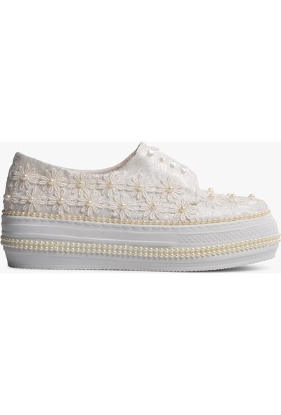 Hamdi Daruga U-100 Beyaz Kadın Gelin Ayakkabısı