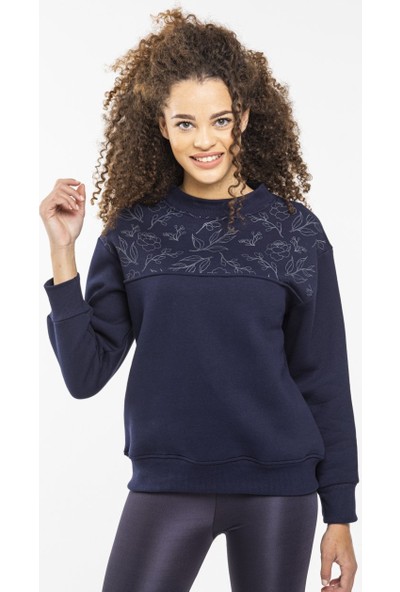 Emfati New Mood Lacivert Kadın Sweatshirt S