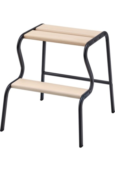 Perimel Grubban Basamaklı Tabure Siyah Huş