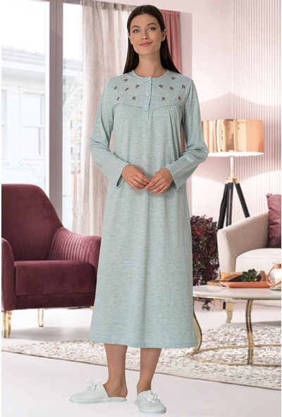 By Mecit 5351 Turkuaz Büyük Beden Gecelik By Mecit 5351 Turkuaz Büyük Beden Gecelik