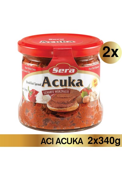 Sera Gurme Kahvaltılık Acuka Sosu Acı 2 x 340 Gram Cam Kavanoz Sera Gurme Kahvaltılık Acuka Sosu Acı 2 x 340 Gram Cam Kavanoz