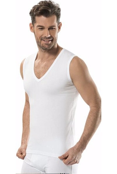 Jiber Erkek Likralı Kolsuz V Yaka Atlet