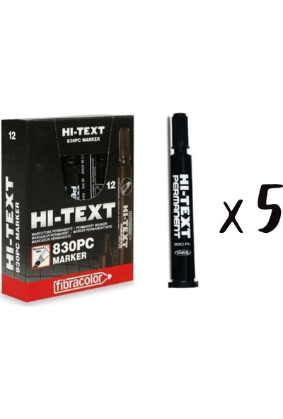 Hi-Text 830 Pc Kesik Uç Koli Kalemi 12'li 5 Kutu Siyah Hi-Text 830 Pc Kesik Uç Koli Kalemi 12'li 5 Kutu Siyah