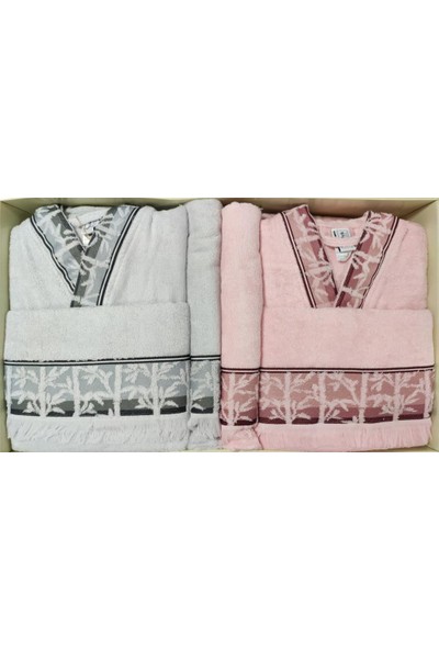 Özdilek Bornoz Seti Bambu Sunset Gri Pudra Özdilek Bornoz Seti Bambu Sunset Gri Pudra