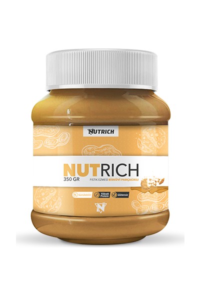 Nutrich Nutrition Nutrich Chunky Bisküvi Parçacıklı Doğal Fıstık Ezmesi 350 gr Nutrich Nutrition Nutrich Chunky Bisküvi Parçacıklı Doğal Fıstık Ezmesi 350 gr