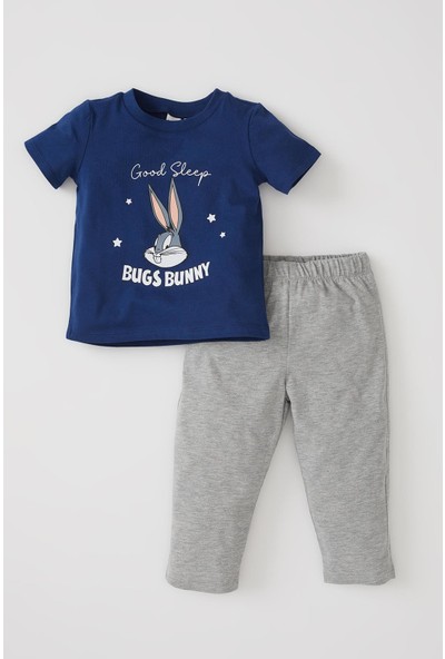 Defacto Erkek Bebek Bugs Bunny Lisanslı Kısa Kollu Pijama Takımı T9130A221SP