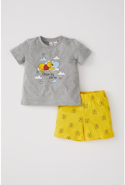 Defacto Unisex Winnie The Pooh Lisanslı Kısa Kollu Pijama Takımı T9140A221SM