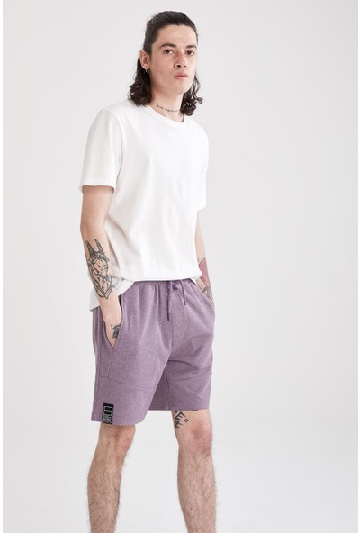 DeFacto Slim Fit Beli Bağcıklı Basic Şort U1475AZ21SM