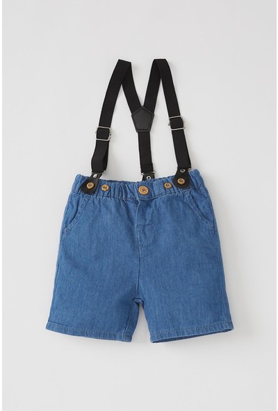 Defacto Erkek Bebek Pantolon Askılı Jean Şort U1956A221SM