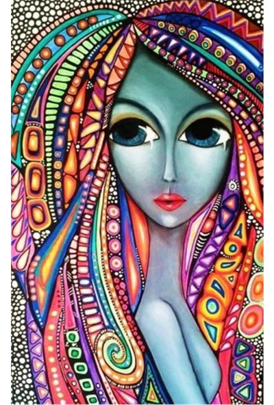 Movas Sanat Renkli Rastalı Kadın Elmas Mozaik Tablo Mozaik Puzzle 25 x 40 E20203102M Movas Sanat Renkli Rastalı Kadın Elmas Mozaik Tablo Mozaik Puzzle 25 x 40 E20203102M