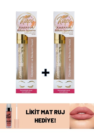 Kirpi Kaş & Kirpik Serumu 2'li + Ruj