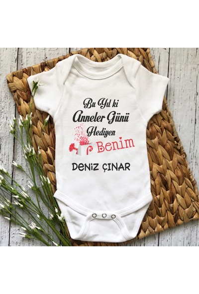 Hediyenza Bu Yıl Ki Anneler Günü Hediyen Benim Kişiye Özel Baskılı Bebek Body Zıbın
