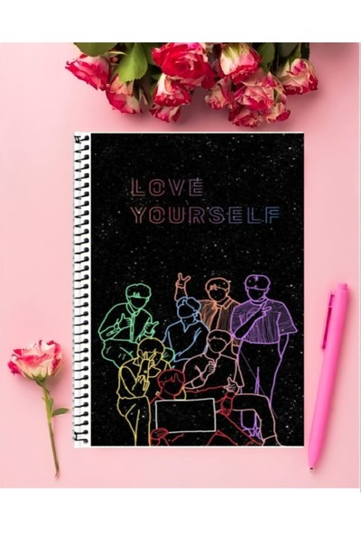 Fbn Store Bts Defter A5 Boyutu Telli Çizgisiz Özel Tasarım Defter 15 x 21 cm Fbn Store Bts Defter A5 Boyutu Telli Çizgisiz Özel Tasarım Defter 15 x 21 cm
