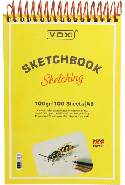 Vox Art 100 gr Eskiz Çizim Defteri A5 100 Yaprak Ivory Kağıt Vox Art 100 gr Eskiz Çizim Defteri A5 100 Yaprak Ivory Kağıt