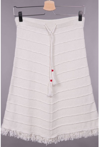 Peraluna Ekru Renk Bohem Triko Etek
