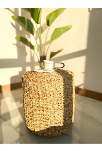 Milena Home Hasır Silindir Puf Milena Home Hasır Silindir Puf