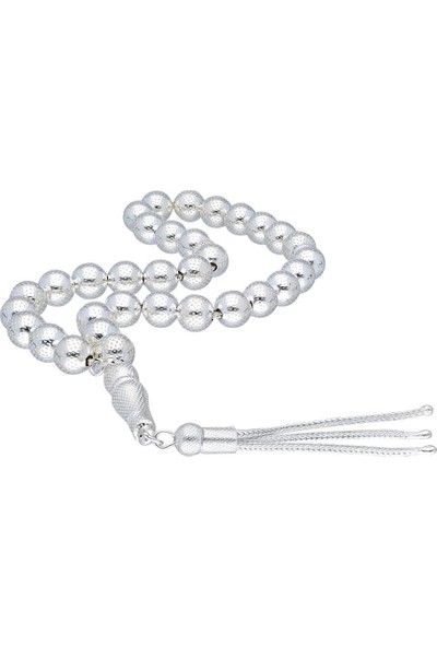 Som Gümüş & Tesbih 925 Ayar Gümüş Nokta Işlemeli Tesbih