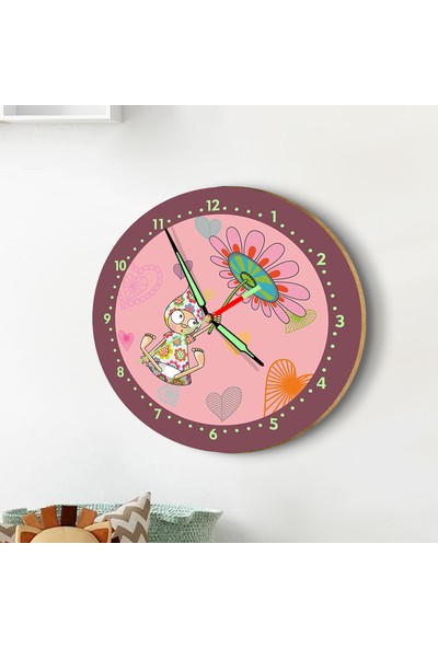 DekorLoft Fosforlu Gece Parlayan Çocuk Odası Duvar Saati Çiçekli Ceren Bebek DekorLoft Fosforlu Gece Parlayan Çocuk Odası Duvar Saati Çiçekli Ceren Bebek