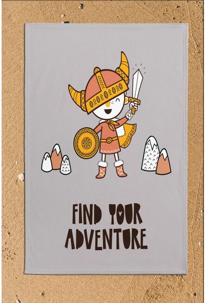 Osso Turuncu Viking Iskandinav 3D Desenli Banyo & Plaj Havlusu